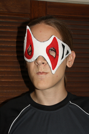 sad panda mask in appliquéd fleece | Tally's Treasury