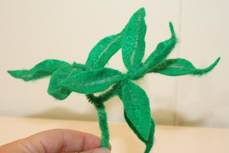 leafy felt plants with needle felted accents | Tally's Treasury