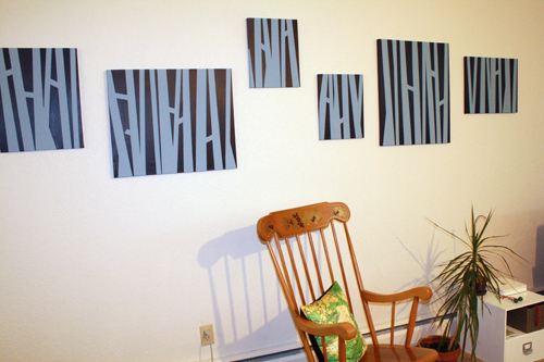 masking tape tree paintings | Tally's Treasury